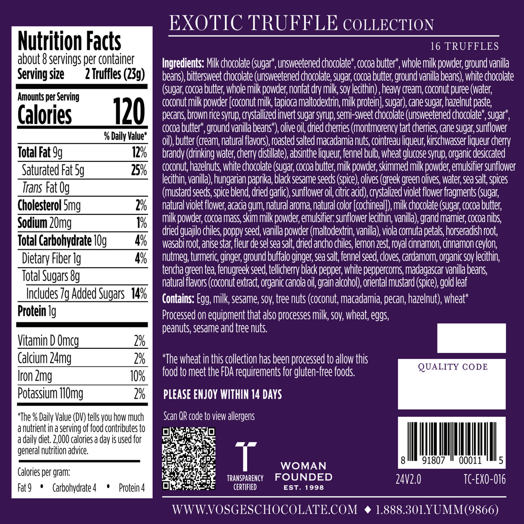 Exotic Truffle Collection, 16P | Exotic Truffles | Vosges Chocolate ...