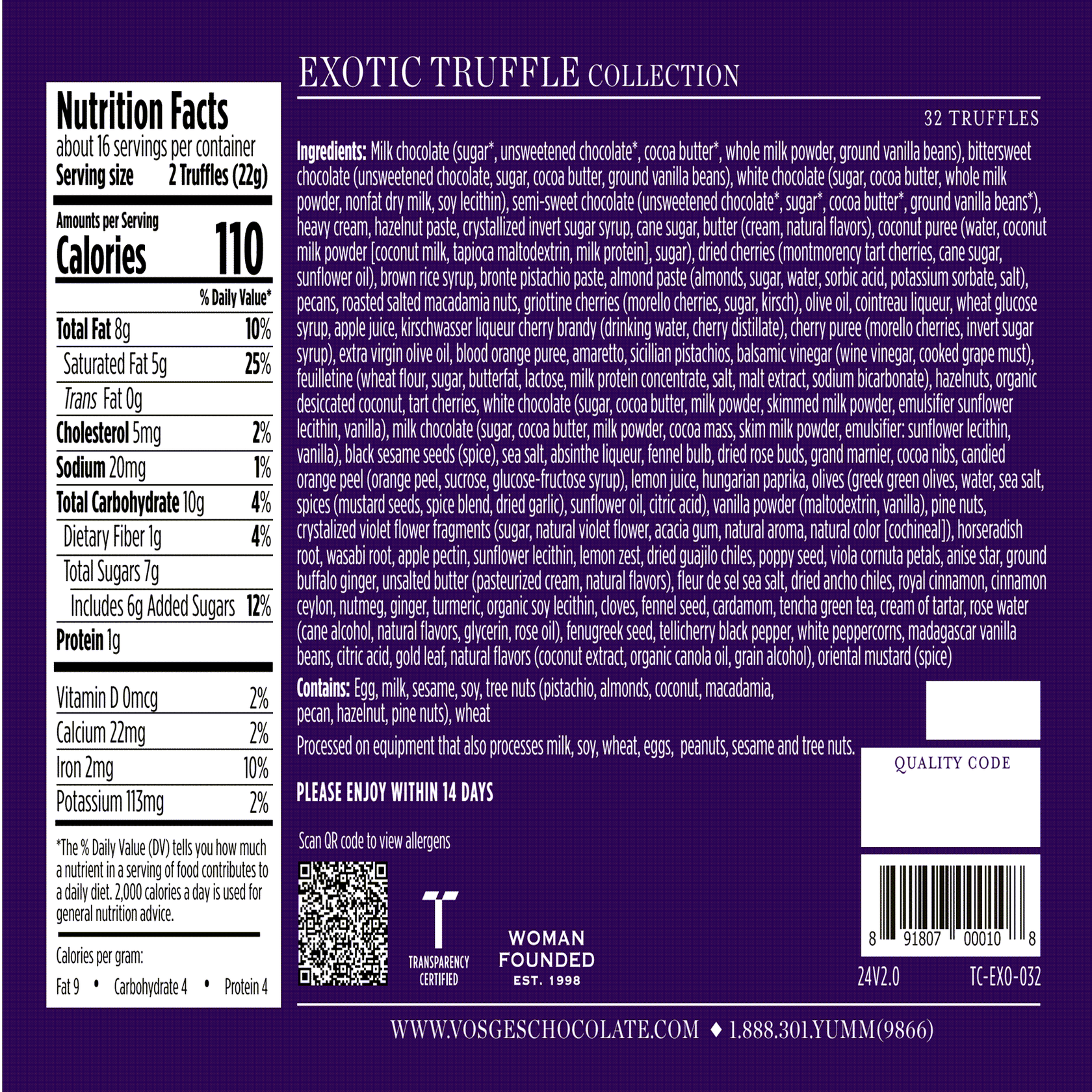 Exotic Truffle Collection, 32P | Exotic Truffles | Vosges Chocolate ...
